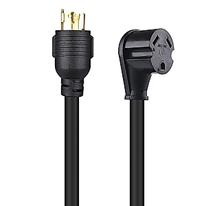 Cable Matters 4 Prong 30 AMP Generator Adapter (30 AMP RV Adapter, Generator Cord) - 1.5 Feet (NEMA L14-30P to TT-30R)