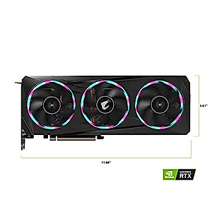 GIGABYTE AORUS GeForce RTX 3060 Ti Elite 8G (REV2.0) Graphics Card, 3X WINDFORCE Fans, LHR, 8GB 256-bit GDDR6, GV-N306TAORUS E-8GD REV2.0 Video Card