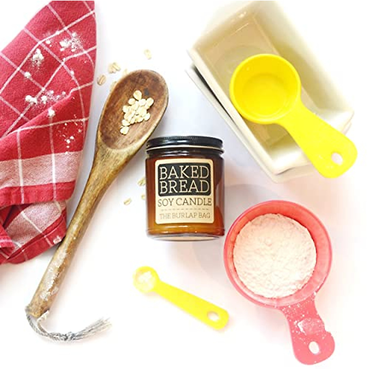 THE BURLAP BAG - Baked Bread - 9oz Soy Candle - smells like warm, yeasty, buttery bread - Handpoured in Austin Texas