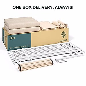 ZINUS Ellen White Metal Loveseat, Steel Framework with Upholstered Cushions, Easy Assembly