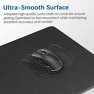Mouse Pad 9.5×8.0×0.12 inches Premium-Textured Non-Slip Rubber Base Mouse Mat Mousepad for Office & Home, Black (3 Pack)