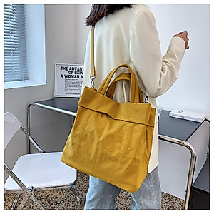 HACODAN Fairy Grunge Aesthetic Tote Bag Boho Canvas Crossbody Bag, Men Women Girls Harajuku Shoulder Bag Large Handbag (Yellow)