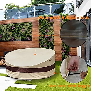 YANGSHILEI Outdoor Daybed Cover, 75 inch Patio Daybed Covers Waterproof,Round Daybed Covers,Patio Furniture Covers for Round Daybed Sofa, khaki