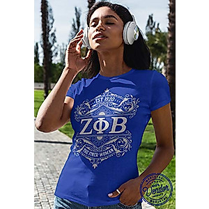 Bad Bananas Zeta Phi Beta Sorority Paraphernalia - The Finer Woman - Crew Neck Shirt - True-Royal X-Large