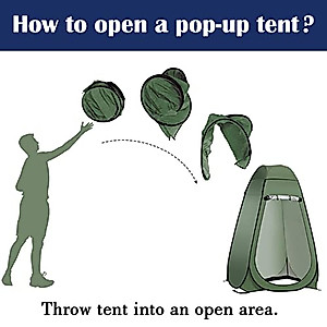 Petgin Pop Up Changing Room Privacy Tent – Instant Portable Outdoor Shower Tent, Camp Toilet, Rain Shelter for Camping & Beach with Carry Bag-Army Green