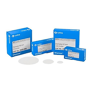 Whatman 1820-021 Glass Microfiber Binder Free Filter, 1.6 Micron, 4.3 s/100mL Flow Rate, Grade GF/A, 2.1cm Diameter (Pack of 100)