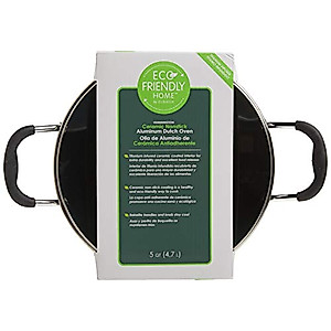 Gibson Home Eco-Friendly Hummington Forged Aluminum Non-Stick Ceramic Cookware with Soft Touch Bakelite Handle, 5-Quart Dutch Oven, Grey and Green
