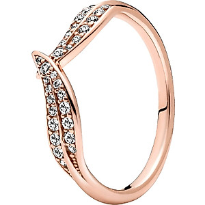 PANDORA Sparkling Leaves Ring, Pandora Rose, Size: EUR-56, US-7.5 - 189533C01-56