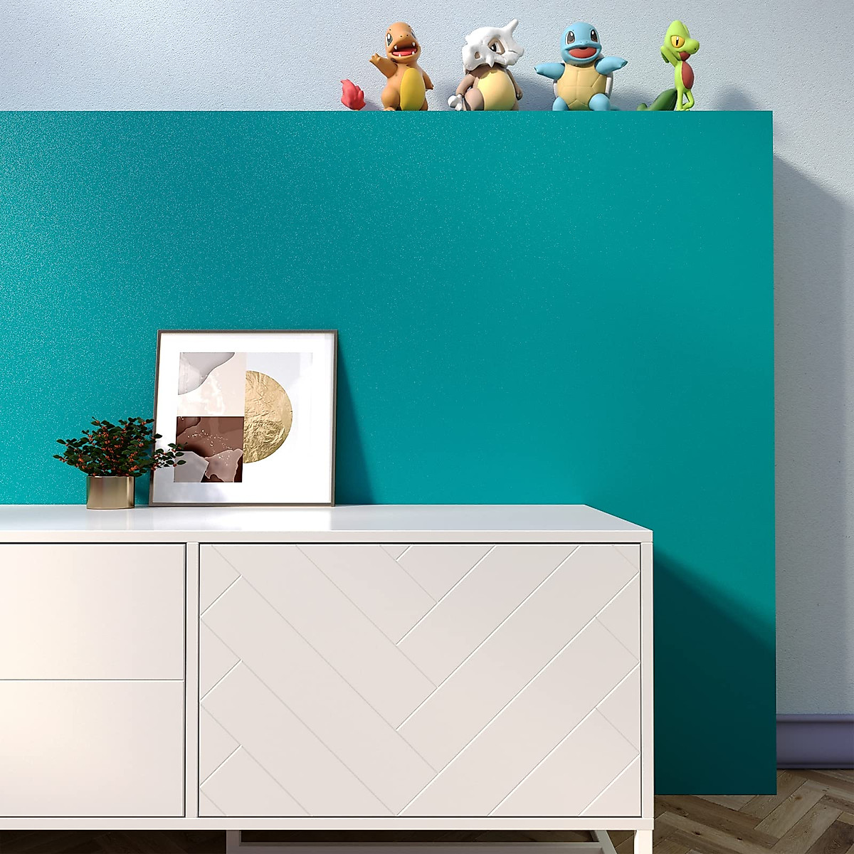 Decotalk Teal Wallpaper Stick and Peel 17.7x120 Green Wallpaper for Bedroom Teal Wallpaper for Walls Removable Contact Paper for Cabinets Solid Green Wall Paper Self Adhesive Contact Paper Teal Vinyl