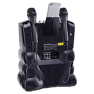 Karaoke USA GF946 GF946 DVD/CD+G/MP3+G Bluetooth 35-Watt Karaoke System with 7-Inch TFT Digital Color Screen, LED Lights, HDMI Output, and 2 Microphones (Black)