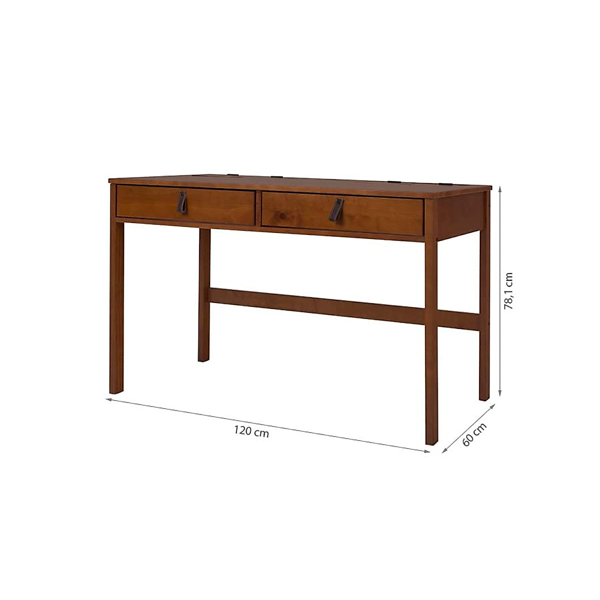 memomad Bali Home Office Solid Wood Desk with Drawers (Caramel)