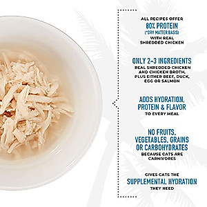 Tiki Cat Wet Food Complements - Hydrating Grain Free Meal Toppers - Variety Pack Recipes 2.1 oz. Servings 10 Pack