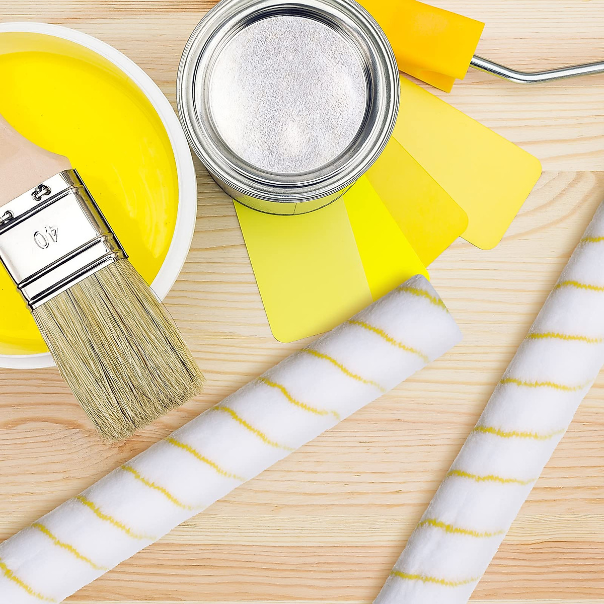 6 Pcs 18 inch Paint Roller Covers 3/8 '' nap Microfiber Paint Roller Sleeves Smooth Large Paint Roller for Wired or Simple Painting Roller Frame Wall Ceilings Home Painting Supplies, Core Dia 1.5''