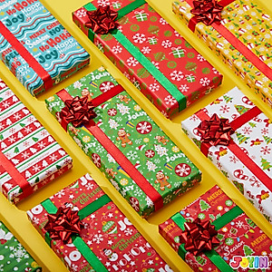 JOYIN 9PCS Present Gift Card Box with Bow, Christmas Cash Money Holder Boxes, Present Card Holder, Xmas Party Favor Gift Wrapping Boxes (6.5'' x 2.8'' x 0.8'')