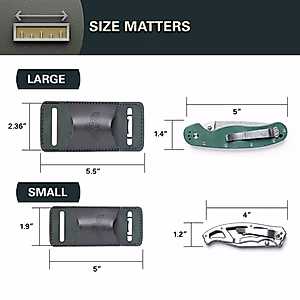 CatchandCraft Leather Knife Sheath for Belt - Pocket & Folding Knife Holster, Horizontal Carry Knife Holder, Small Case Pouch, Hidden EDC Organizer for Men, Shop Knife Sheaths