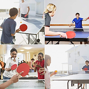 FBSPORT Ping Pong Paddle Set, Portable Table Tennis Set with Retractable Net, 2 Rackets, 6 Balls and Carry Bag for Children Adult Indoor/Outdoor Games, Gray