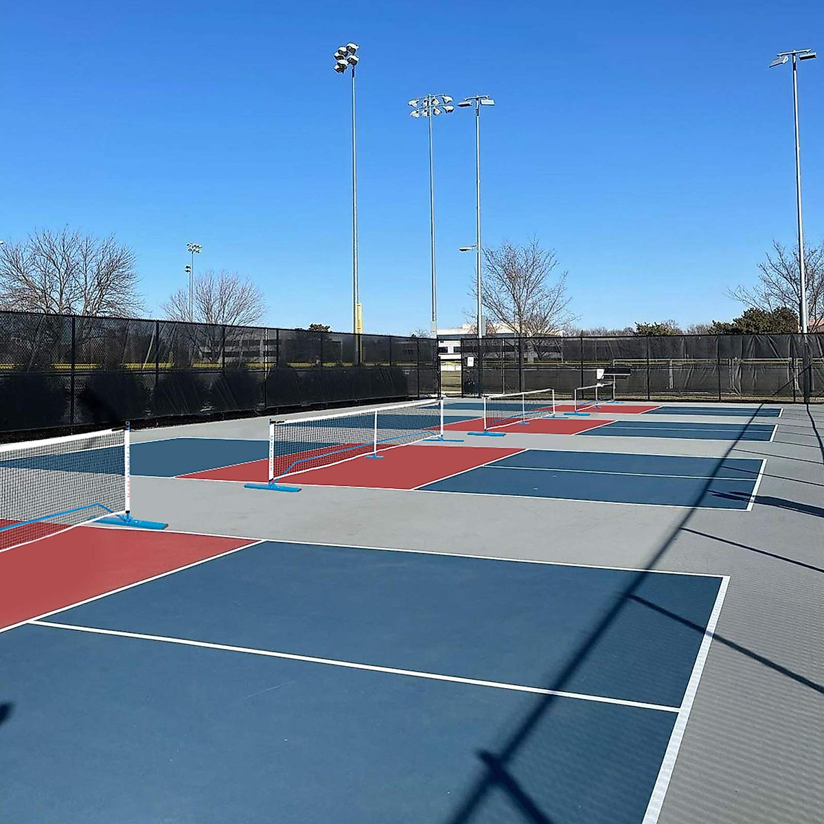 PICKLETECH Portable Pickleball Net Outdoor 22FT Regulation Size Set 3.0 Reinforced Version (Blue)