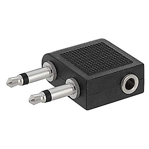 Cmple - [10 Pack Audio Airplane Adapter Dual 3.5mm Male to 3.5mm Female, Airline Flight Headphone Stereo Audio Adapter