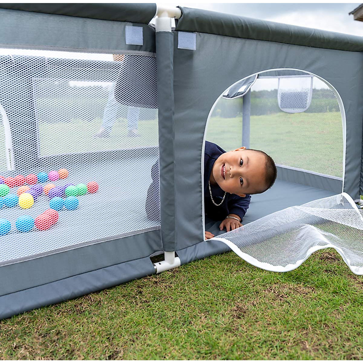 Gaorui Large Kids Baby Ball Pit - Portable Indoor Outdoor Baby Playpen Toddlers Children Safety Play Yard Fun Activities Popular Toys (Not Includes Balls)