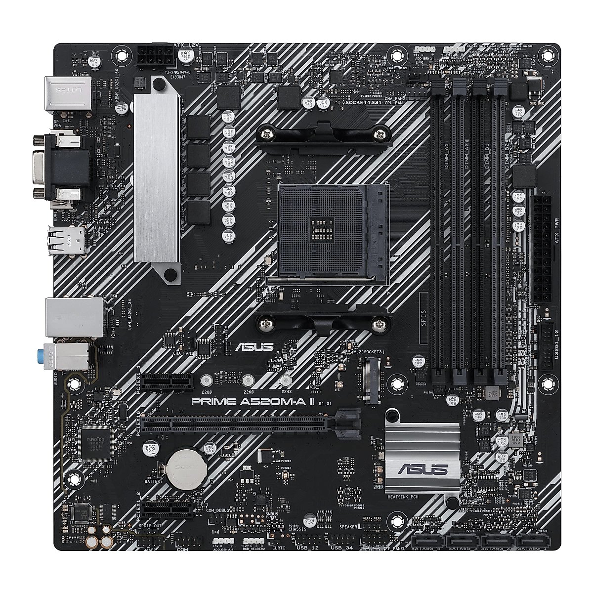 ASUS Prime A520M-A II/CSM AMD AM4(3rd Gen Ryzen) microATX Commercial Motherboard(ECC Memory,M.2 Support,1Gb Ethernet, DP/HDMI 2.1/D-Sub, 4K@60HZ, USB3.2 Gen1Type-A, ARGBheader with AURAsync)