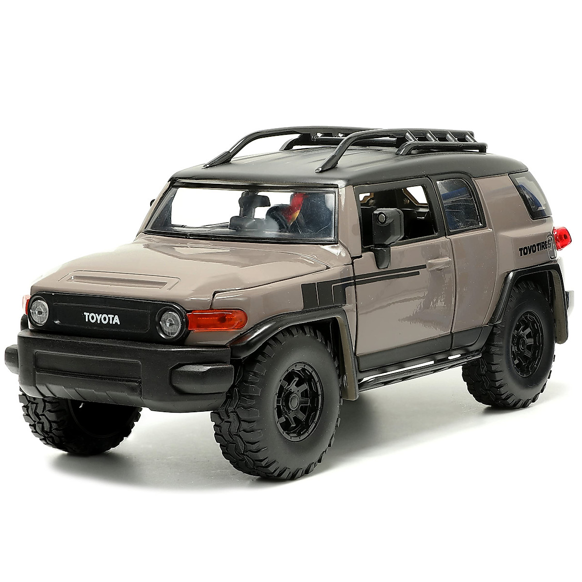Jada Toys Just Trucks 1:24 Toyota FJ Cruiser Die-cast Car Brown with Tire Rack, Toys for Kids and Adults