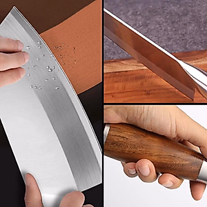 Meat Cleaver Knife, 8" Kitchen Knife Stainless Steel Chinese Chef Knife for Meat Bone Fish Fruit Vegetables Butcher Knife Slicing Cleaver Knife