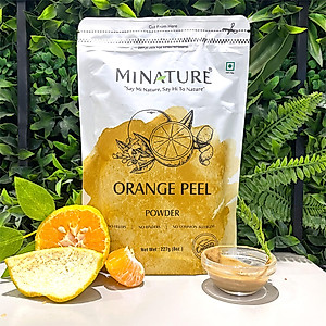 Orange Peel (Citrus Aurantium) Powder by mi nature - 227 g / 8 OZ / 1/2 lb | All Natural | Vegan | Non GMO | For Hair & Skin Care