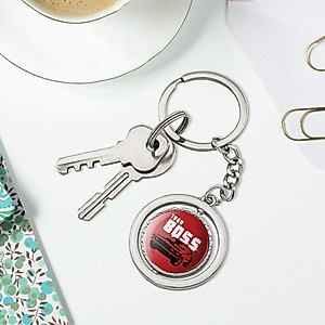 GRAPHICS & MORE Ford Mustang 1969 Boss Keychain Spinning Round Chrome Plated Metal