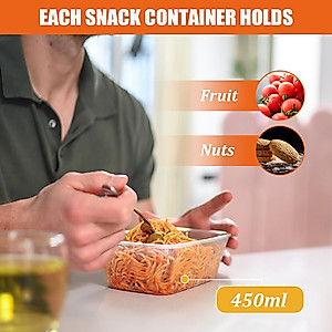 Teivio 100Pack 16oz Disposable Meal Prep Containers, Plastic Food Storage Containers with Lids, Leak proof, Microwave and Freezer Safe,for preparing lunch, snacks, salad or sandwiches (Clear)