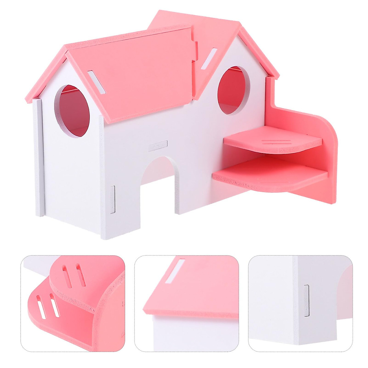 POPETPOP Guinea Pig Hideout Hamster Houses Small Pet Chinchilla House Small Animal Ferret Cage Habitat with Climbing Ladder for Hamster Guinea Pig Chinchilla Dwarf Rabbit