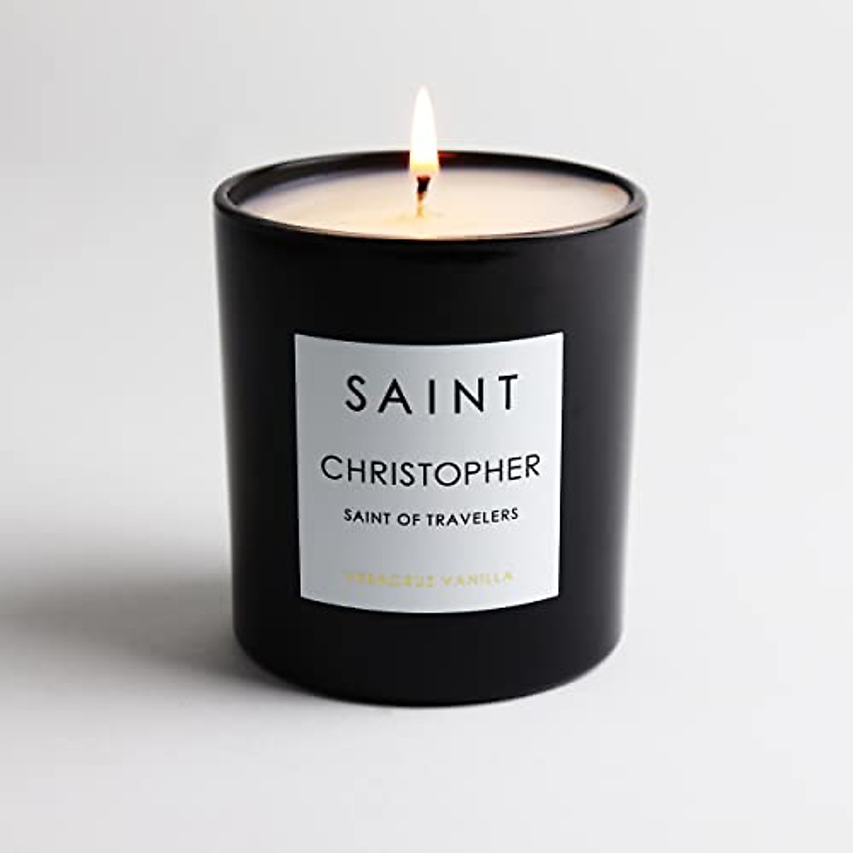 SAINT Christopher Scented Candle with Prayer, Prayer Coin, and Holy Oil, Saint of Travelers, Soy Coconut Aromatherapy Candle with 50 Hour Burn Time