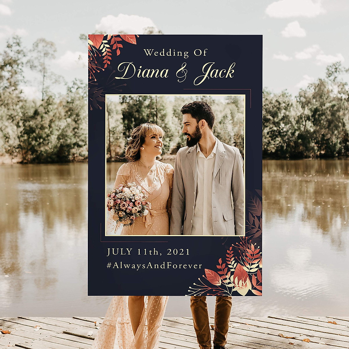 BannerBuzz Custom and Standard Selfie Frames, 890 GSM 5mm Non-Reflective Corflute Material, 600 DPI Direct UV Printing on Substrate, for Parties Photo Booth Events (Design 04, 36"x48")