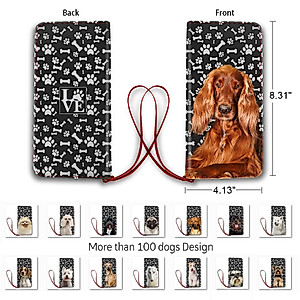 NIWAHO Dog Mom Gifts - Dachshund Dog Paw Printed Wallet for Women Leather Long Clutch Purse, Black