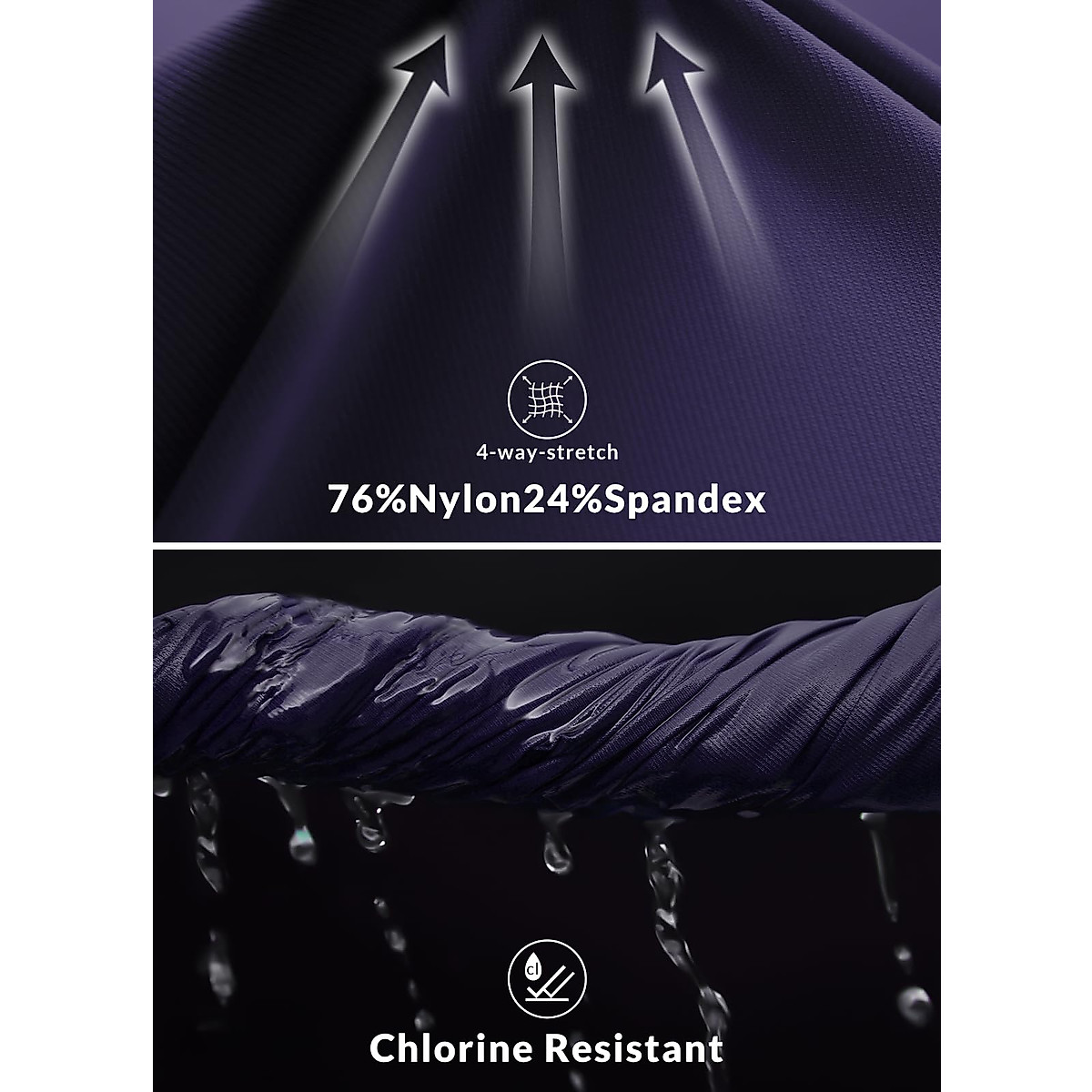 baleaf Women's Swim Shorts Tummy Control Modest Swimsuits Bathing Suit Bottoms 5" Board Shorts Beach Trunks with Pockets Dark Blue 2XL