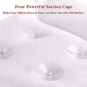 Bath Pillow Spa Bathtub Cushion Head,Neck,Shoulder and Back Support Rest with 4 Non-Slip Strong Suction Cup Fathers Day Bathing Shower Gifts