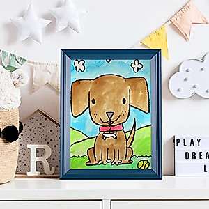 KSROECUD 9x12 Kids Artwork Frame for kids artwork changeable, Front-Opening, Tempered Glass, Child Artwork Frame with Storage(1Pack,Blue)