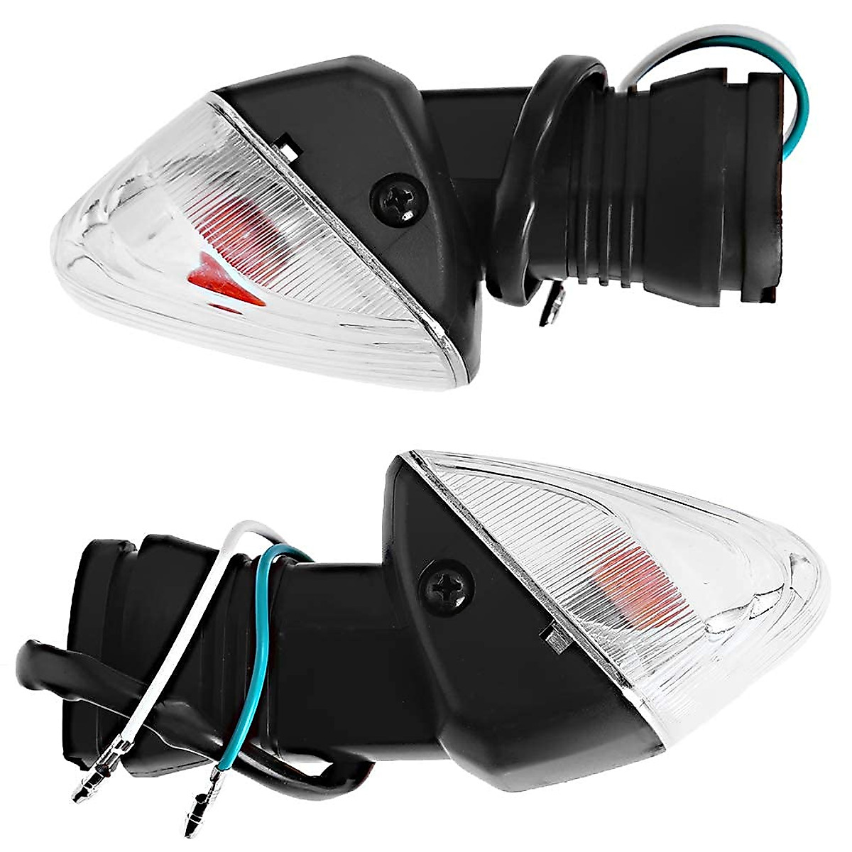 Aynaxcol Motorcycle Front Rear Turn Signal Indicator Lights Replaces for KAWASAKI ZX-6RR KLE500 KLE 650 KLR650 -Clear