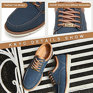 Kkyc Men's Comfortable Business Casual Dress Shoes, Classic Fashion Lace up Work Shoes 11M (Blue)