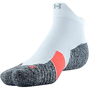 Under Armour Unisex-Adult Run Cushion Quarter Socks, Multipairs, White (3-Pairs), Large