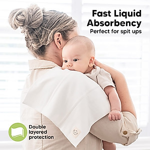 KeaBabies 6-Pack Baby Burp Cloths for Baby Boys and Girls and 8-Pack Baby Bibs for Baby Boys & Girls - Organic Cotton Burp Clothes for Baby Boy - Organic Baby Bib for Boy, Girl