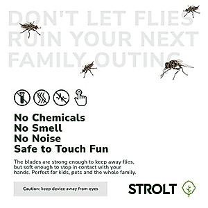 Fly Fan Repeller Strolt 3 pcs, Fly Fan for Outdoor and Indoor, Mechanical Fan for Repelling Flies and Insects