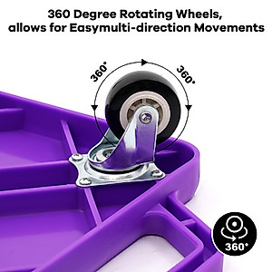 Kids Sitting Scooter Board with Universal Wheels Safety Plastic Scooter for Kids Ages 6-12 Manual Sport Scooters with Handles for Gym Class(Pueple)