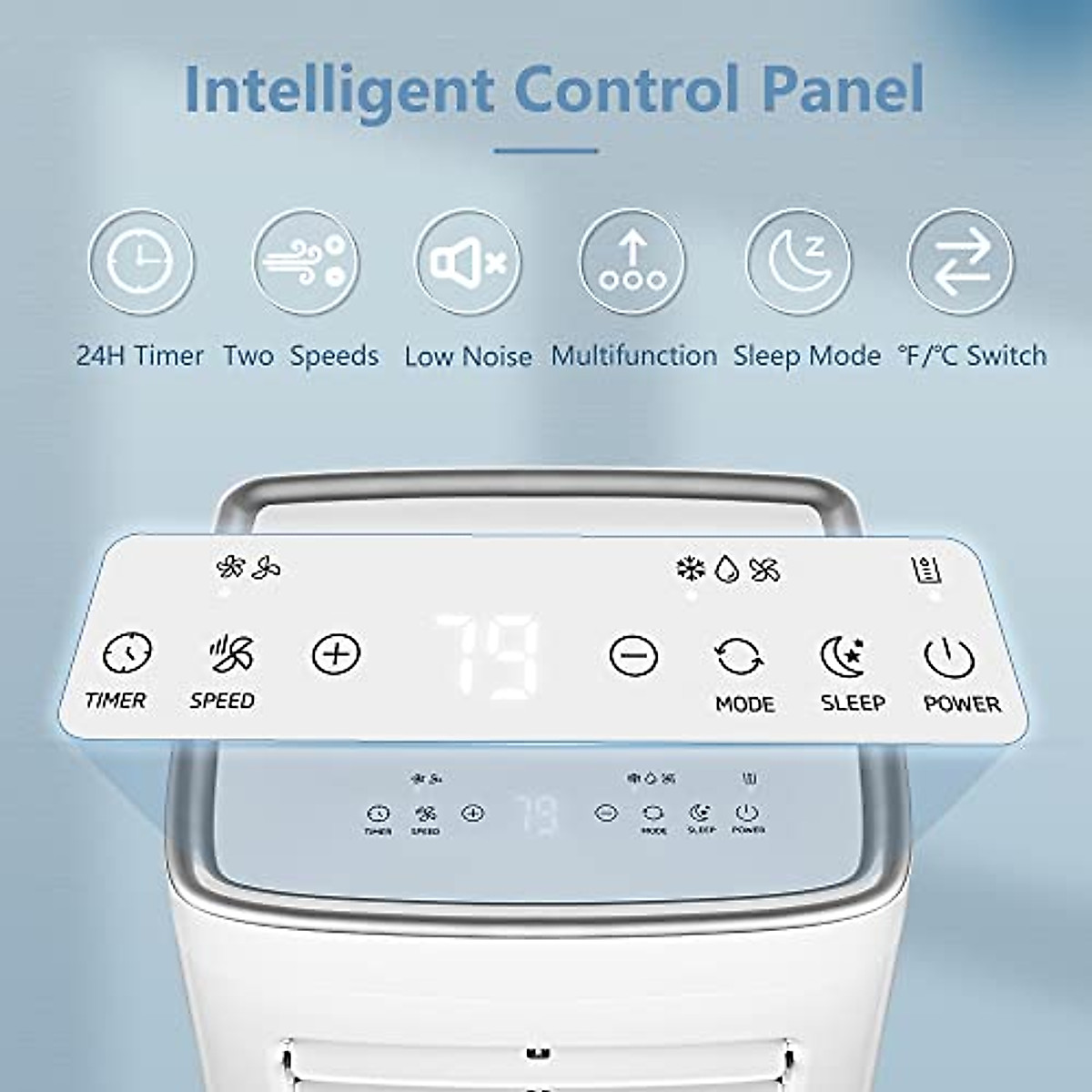 EUHOMY Portable Air Conditioner 8000 BTU 3-1 Floor Air Conditioners Cooling Quiet AC Unit for Room with Window Installation Kit with Remote Control for 250 sq. ft. Roomt,White