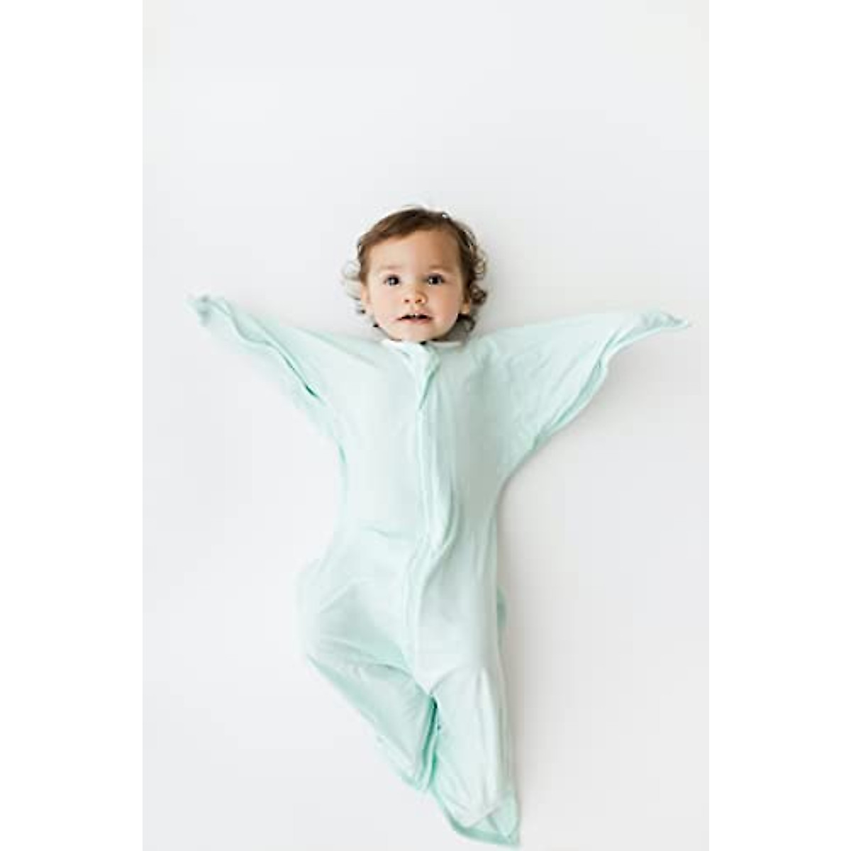 Transition Swaddle - Baby Wearable Blanket - Baby Sleep Sack with 2-Way Zipper - 95% Bamboo Viscose Fiber/5% Spandex - TOG 0.5 - Cozy Sleep Wrap designed by a pediatric (Soft Mint, Medium 6-12 Month)