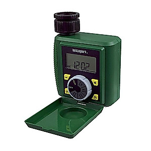 Instapark PWT-07 Outdoor Waterproof Digital Programmable Single Outlet Automatic On Off Water Faucet Hose Timer with Rain Delay and Manual Control
