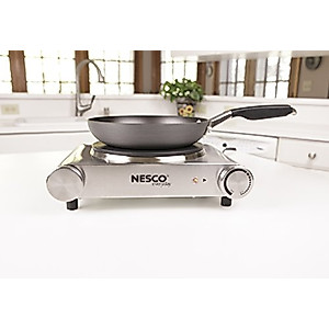 Nesco SB-01 Stainless Steel Electric Burner, 1500-watt, standard, Silver