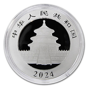 2024 30 Gram Silver Chinese Panda Coin Brilliant Uncirculated with Certificate of Authenticity 10¥ BU