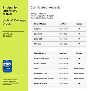 Liquid Collagen & Biotin Supplements for Hair Growth - Biotin 10000mcg Collagen Peptides 20000mcg Drops - Hair Vitamins for Hair Loss for Women & Men, Skin and Nail Strengthener - Made in USA, 2 floz