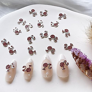 Girl Head Nail Charms 20PCS Cute Nail Charms for Acrylic Nails 3D Metal Nail Art Charm Pink Nail Gems and Charms 3D Nail Rhinestone Crystal Kawaii DIY Nail Art Decoration Supplies for Women Girls