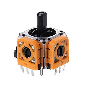 jackyee 3D Analog Joystick Rocker Sticker Wireless Controller Thumbstick Module Game Replacement Yellow Repair Parts for 4 Pro Joystick Yellow+Black